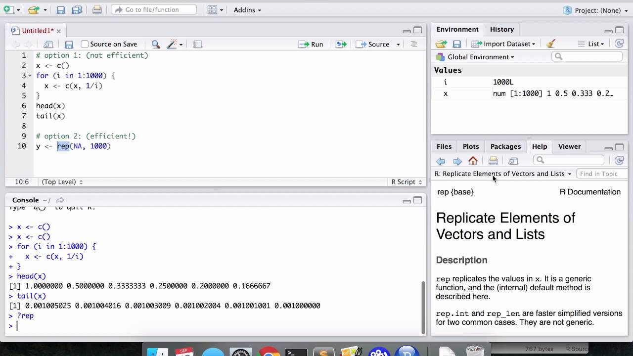 More about filling vectors using for-loops