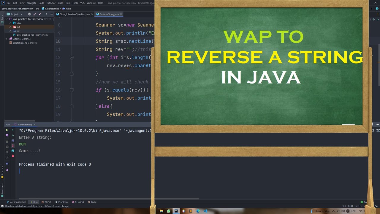 Program to Reverse A String in Java by JustWriteCode