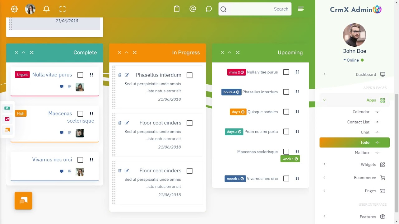 CRM Dashboard Bootstrap 5 Admin Template with RTL Light Theme