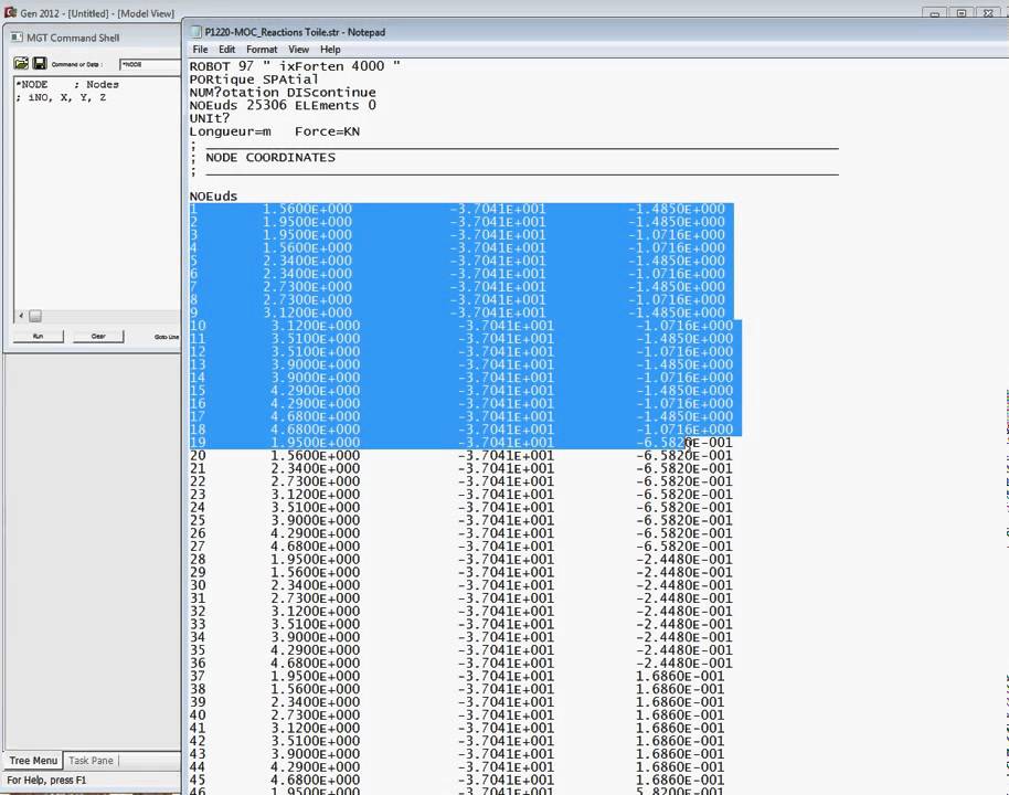 03 Import node and loads with MGT shell command