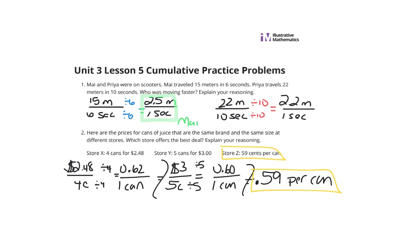 Grade 6, Unit 3, Lesson 5 Practice Problems