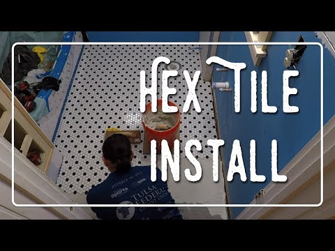 Hex Mosaic Floor Tile Install
