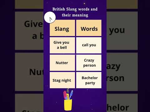 British Slang words and their meaning