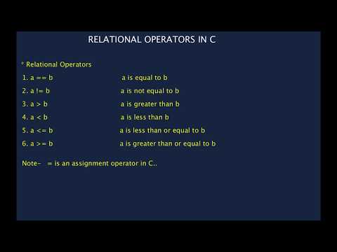 10. RELATIONAL OPERATORS IN C