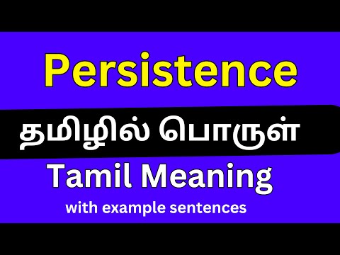Persistence meaning in Tamil/Persistence தமிழில் பொருள்
