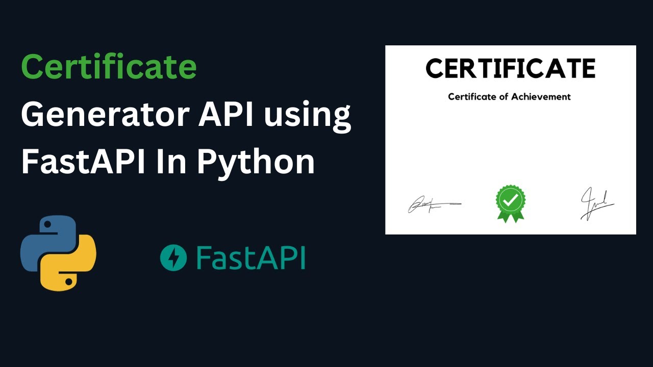 Certificate Generator API using FastAPI In Python