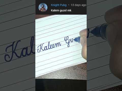 Kaleem Guzal MK - Beautiful name in Cursive writing | Cursive writing for beginners | #shorts