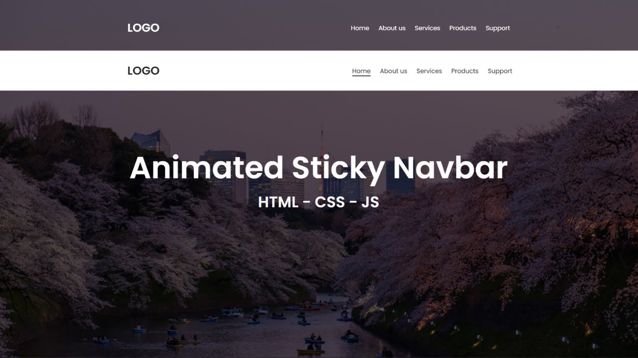 Animated Sticky Menu On Scroll | Menú Pegajoso Animado On Scroll - HTML, CSS & JavaScript