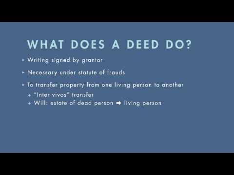 Property Law tutorial: The Role of the Deed in Real Estate Transfer | quimbee.com