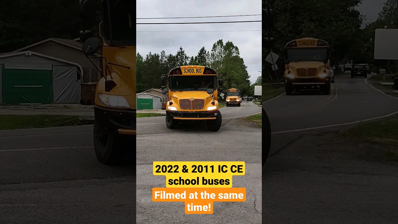 New & Old IC CE School buses spotted at the same time! #icbus #truckspotting #schoolbus #bus