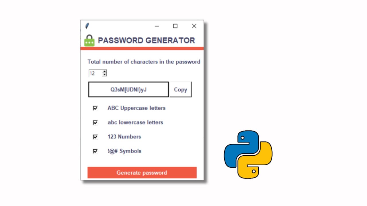 How To Make Your Own Password Generator App   Python Tkinter