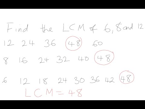 4. LCM of 6, 8 and 12 listing method