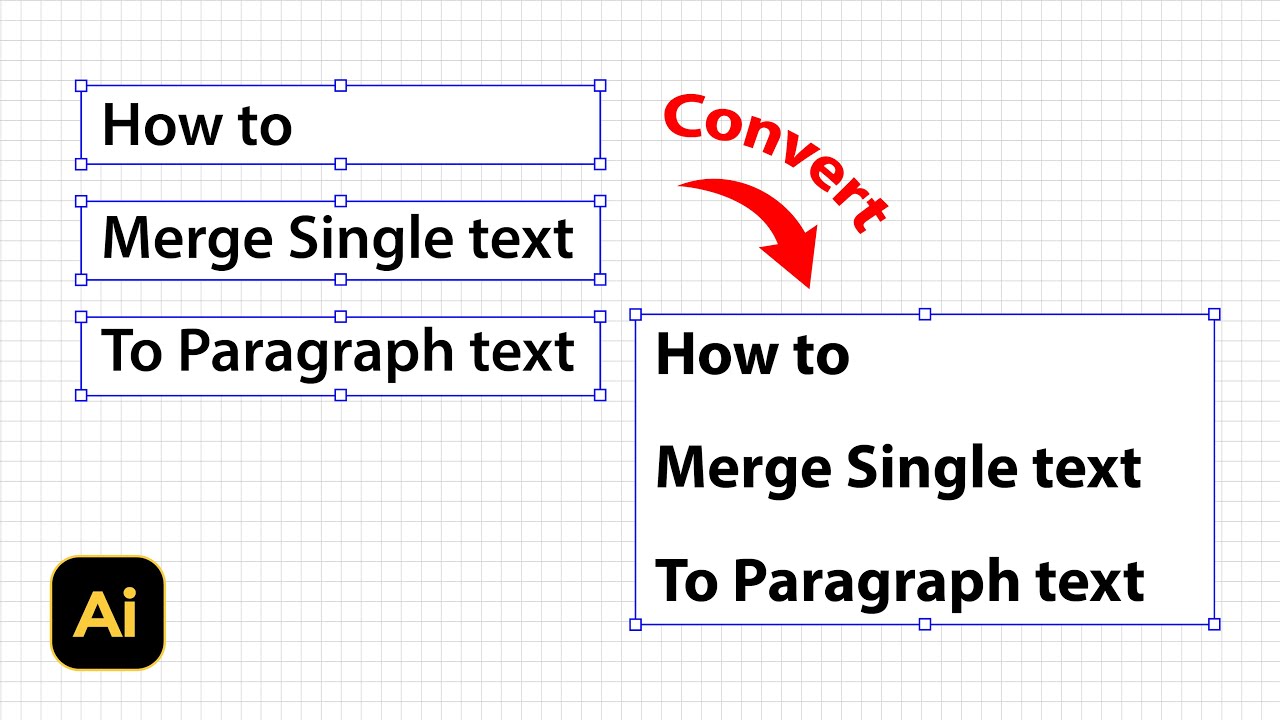 Simple Trick to Merge Single Text to Paragraph | Adobe Illustrator Tutorials
