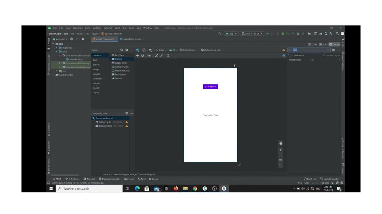 Android Studio - Java - TextView and Button