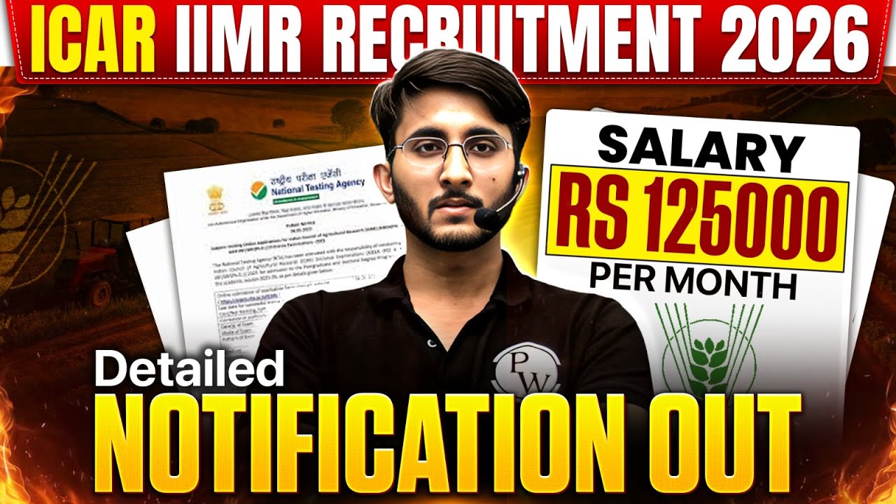 ICAR-IIMR Recruitment 2026 | Salary ₹1,26,000 Per Month | Notification OUT!