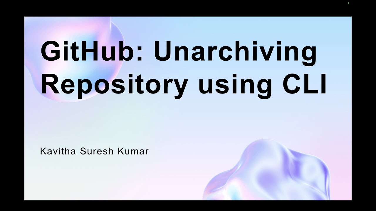 GitHub: Unarchiving Repository using CLI