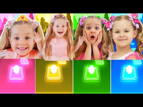 Roma and Daina 🆚 Daina and Roma 🟡 Tiles Hop Edm Rush 🎼 Coffin Dance Song