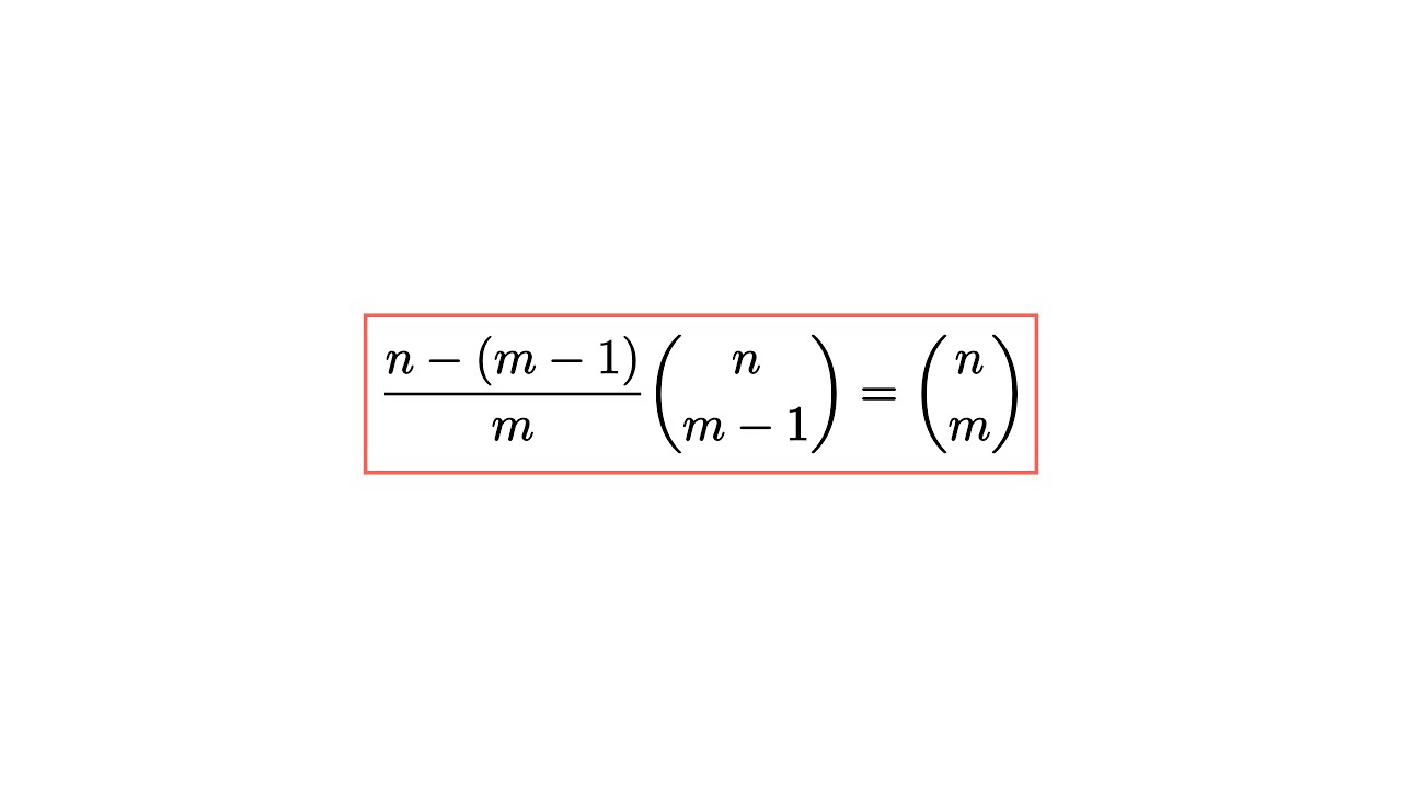 A recursive formula for combinations