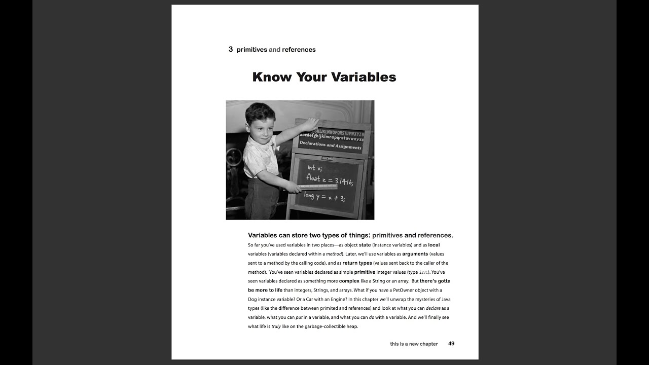 Head First Java Chapter 3 -  Know Your Variables - Summary