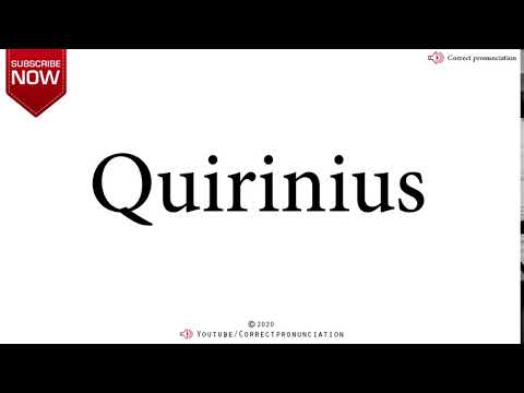 How to Say Quirinius- Pronounce it right! #correctpronunciation
