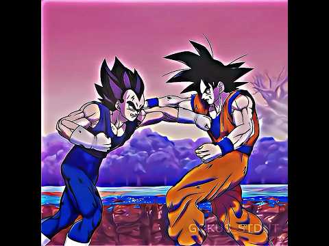 Goku vs vegeta (vegeta first time defeat Goku) 🗿☠️ #goku #vegeta #dragonball #evilgoku #anime