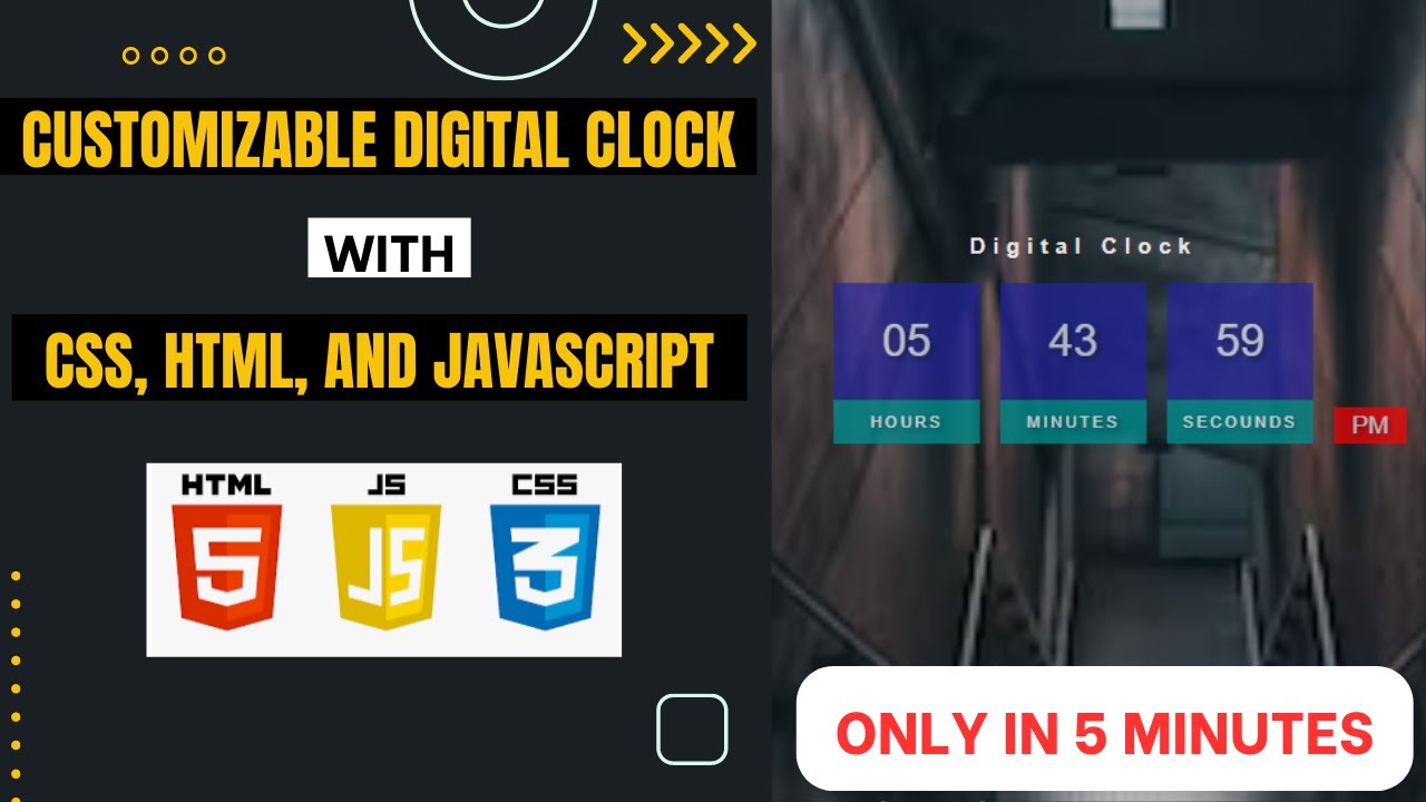 Build an Amazing Digital Clock with CSS, HTML, and JavaScript | Khan's Coding Corner