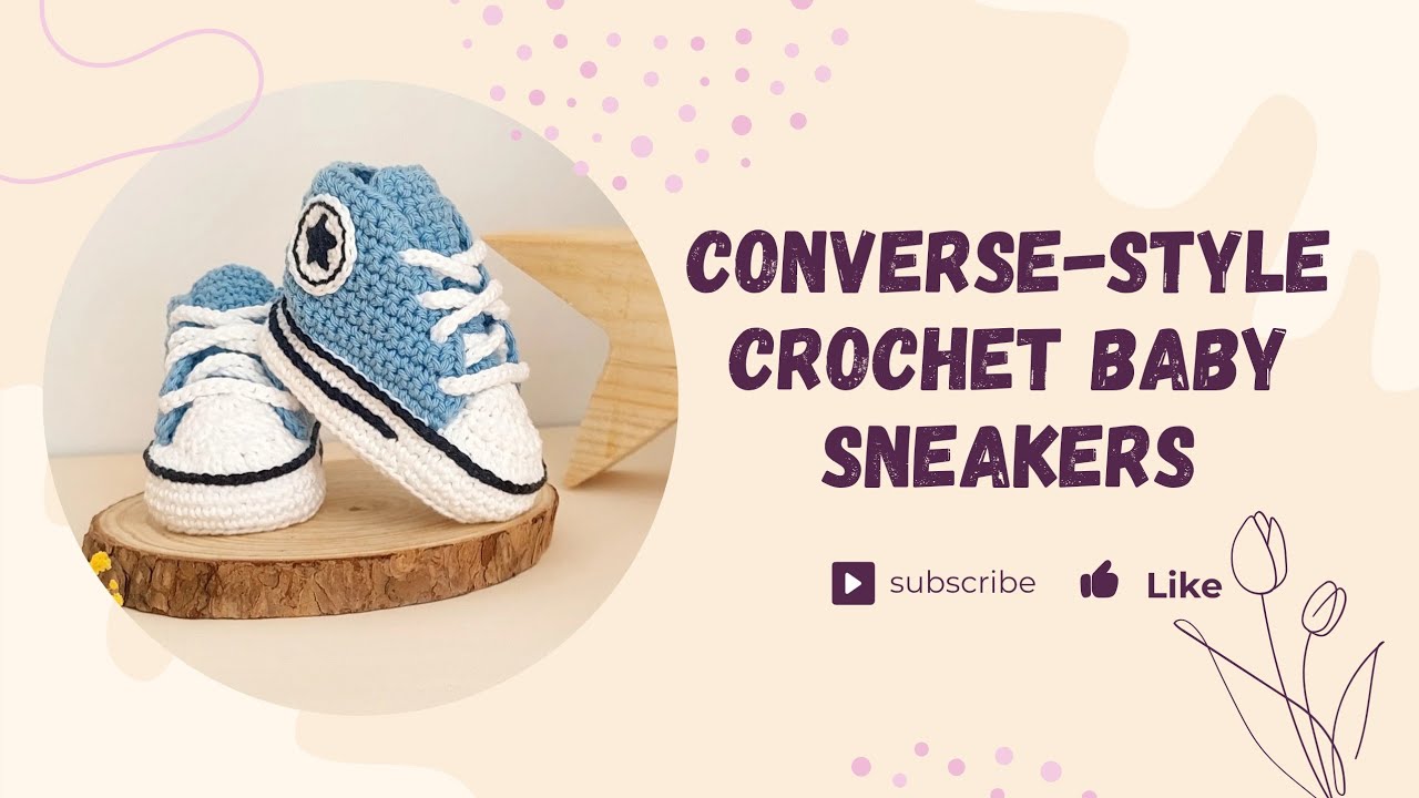Handmade Crochet Baby booties – CONVERSE Style | Adorable Newborn sneakers