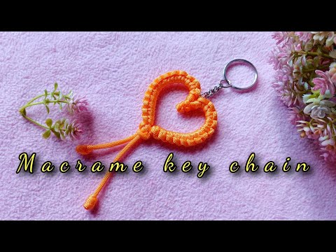 Heart Shaped Macrame Keychain Tutorial | DIY Macrame heart key chain for BEGINNERS!