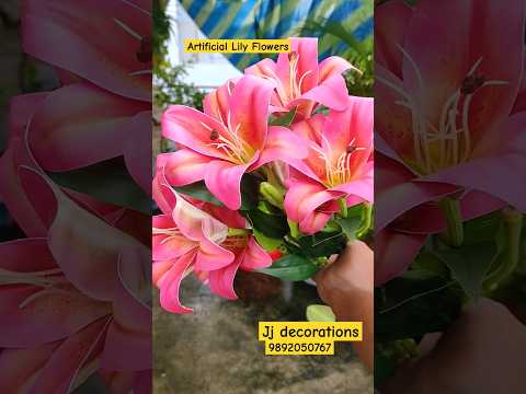 Artificial Oriental Stargazer Lily Flowers For Decorations| #shorts #artificialflower #lilyflower