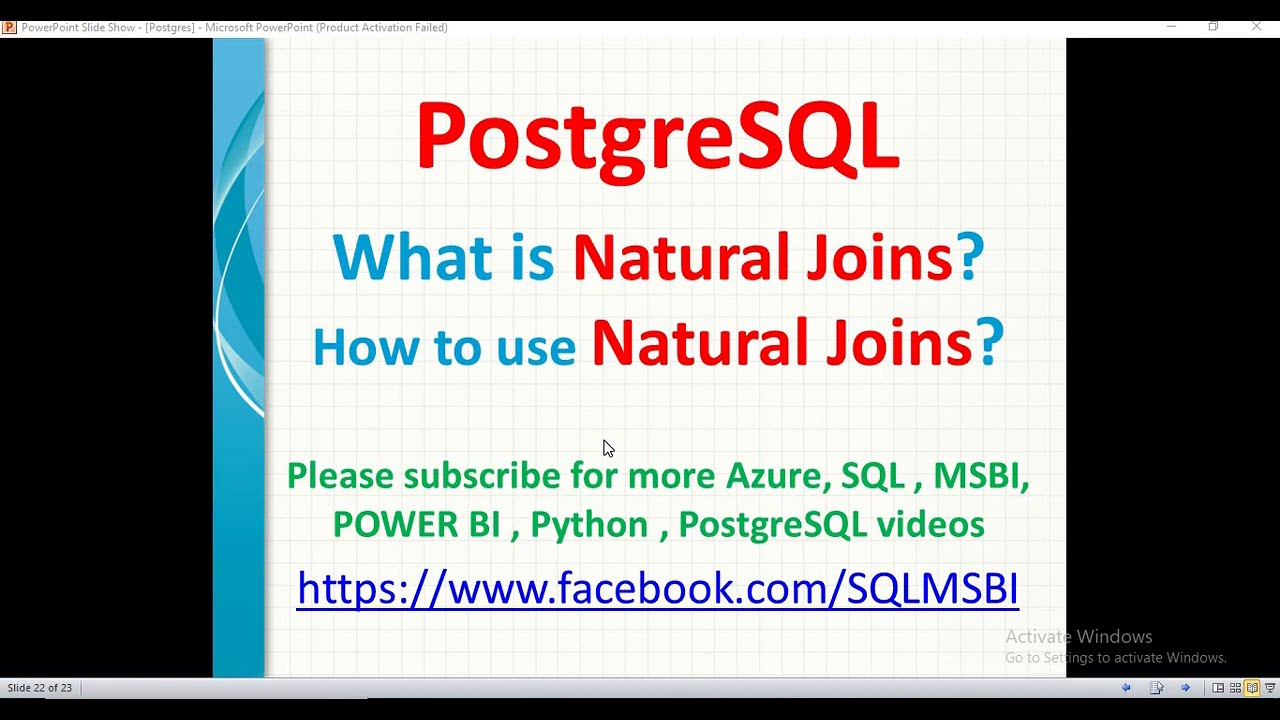 Postgresql Tutorials | Natural Joins in Postgresql | postgresql joins