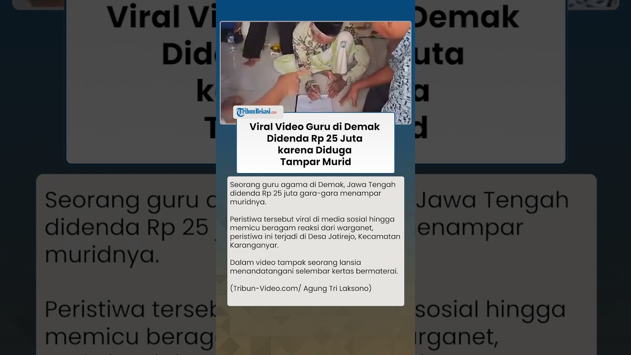 Dipicu Lemparan Sendal, Guru Agama Tampar Muridnya di Demak, Orang Tua Tak Terima Minta Rp 25 ...