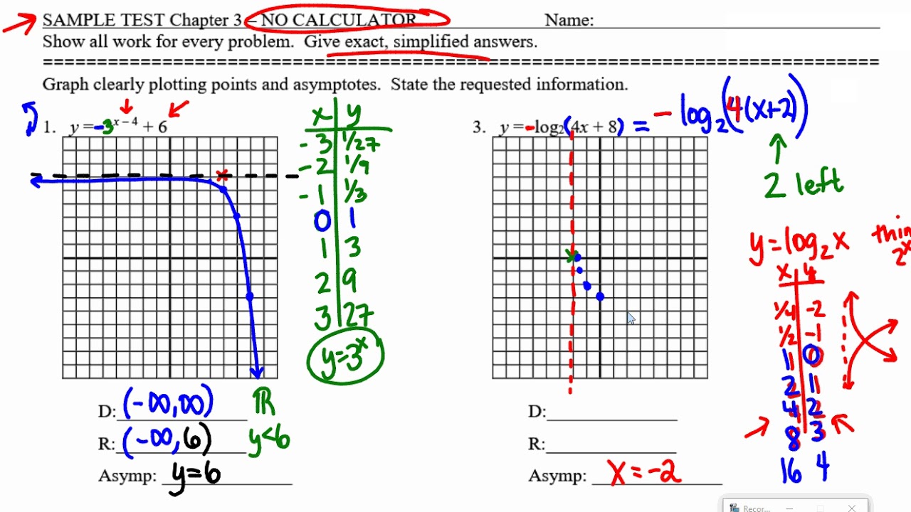 sample test ch 3 exponential and log NO CALC