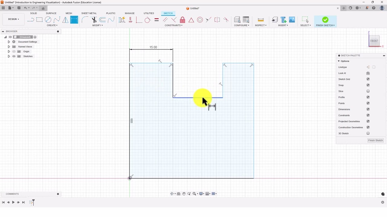 Fusion 360 tutorial - exp 8a - orthographic projection