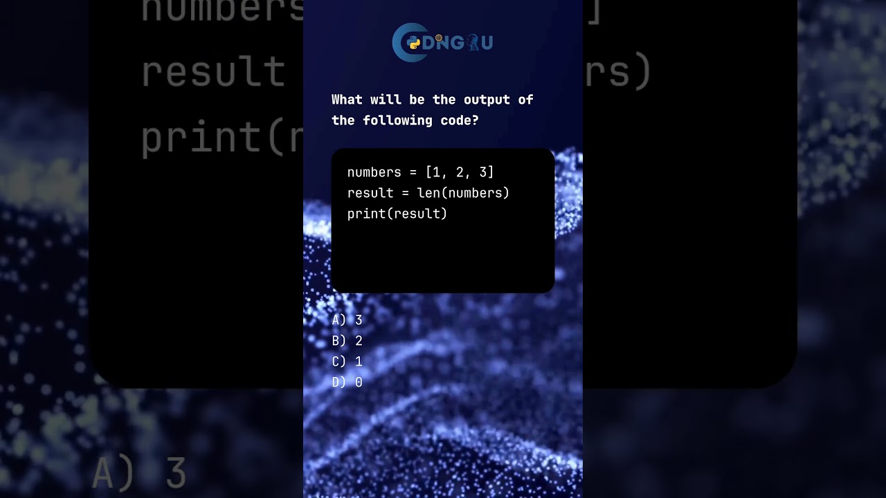 Python MCQ: Using the len() Function #python #pythonMCQ #pythoncoding #coder