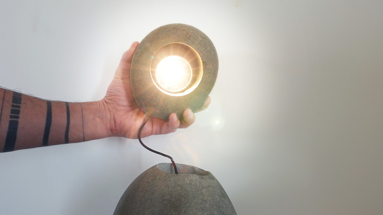DIY lamp made out of rocks