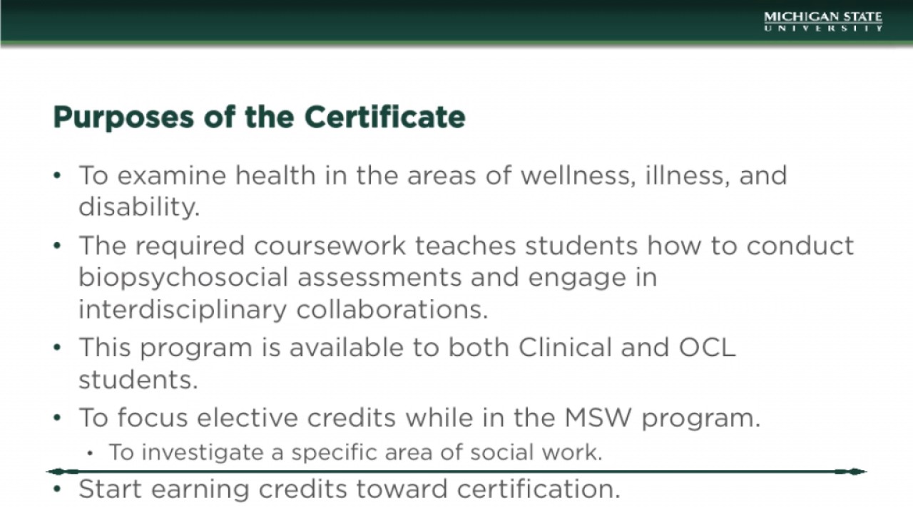 Social Work in Health Care Certificate PPT
