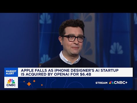 Apple shares fall as iPhone designer's AI startup is acquired by OpenAi for $6.4 billion