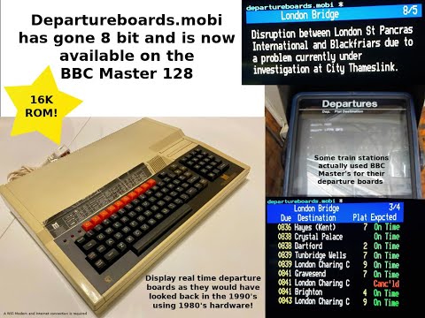 Live UK Rail Departure Boards on a BBC Master 128