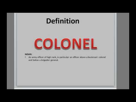How to Say Colonel | How to Pronounce Colonel | Define Colonel