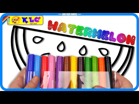 🍉✨🎨Frutis Coloring | Watermelon Drawing and Coloring|Fun & Educational Art for Kids | KLC KIDS TABLE