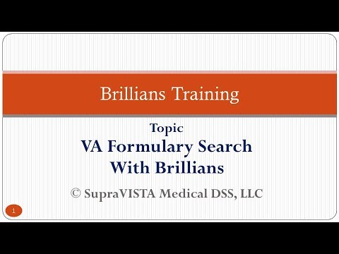 Brillians (SupraVISTA) - Formulary Search