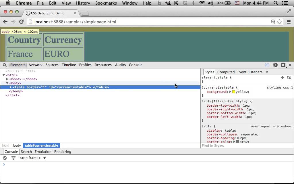 CSS Edit & Debug Using Chrome Web Browser
