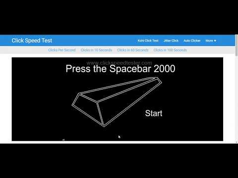 Spacebar Speed Test - High Score - 5 sec, 10 sec, 20 sec