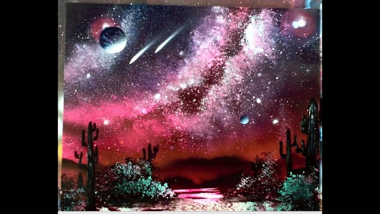 Desert cactus spray paint art galaxy full video 960 x 540