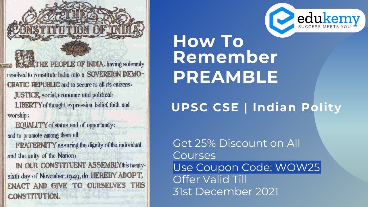 How to Remember Preamble to Indian Constitution Without Rote Memorization | Indian Polity | UPSC CSE