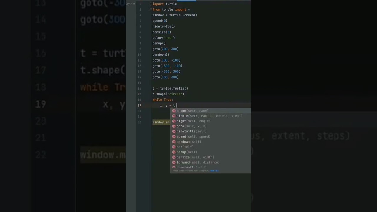 Bouncing ball in Python using turtle module