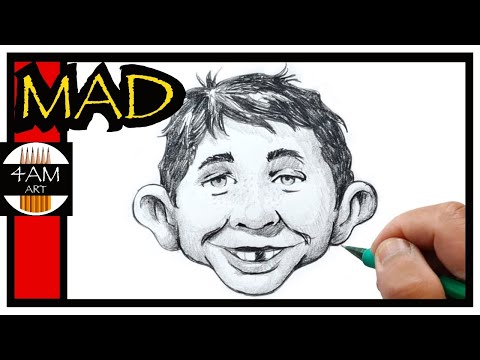 How to Draw Alfred E Neuman from MAD Magazine