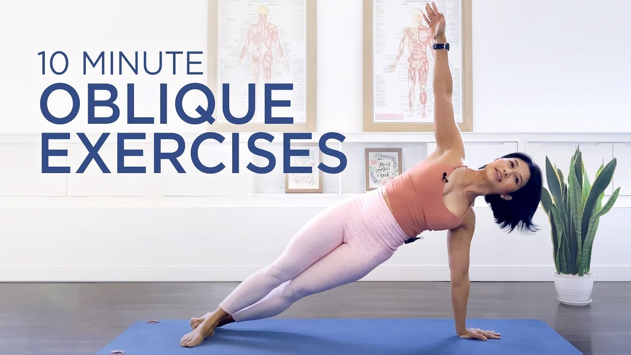 Oblique Exercises for beginners: 10 minute Pilates at home workout