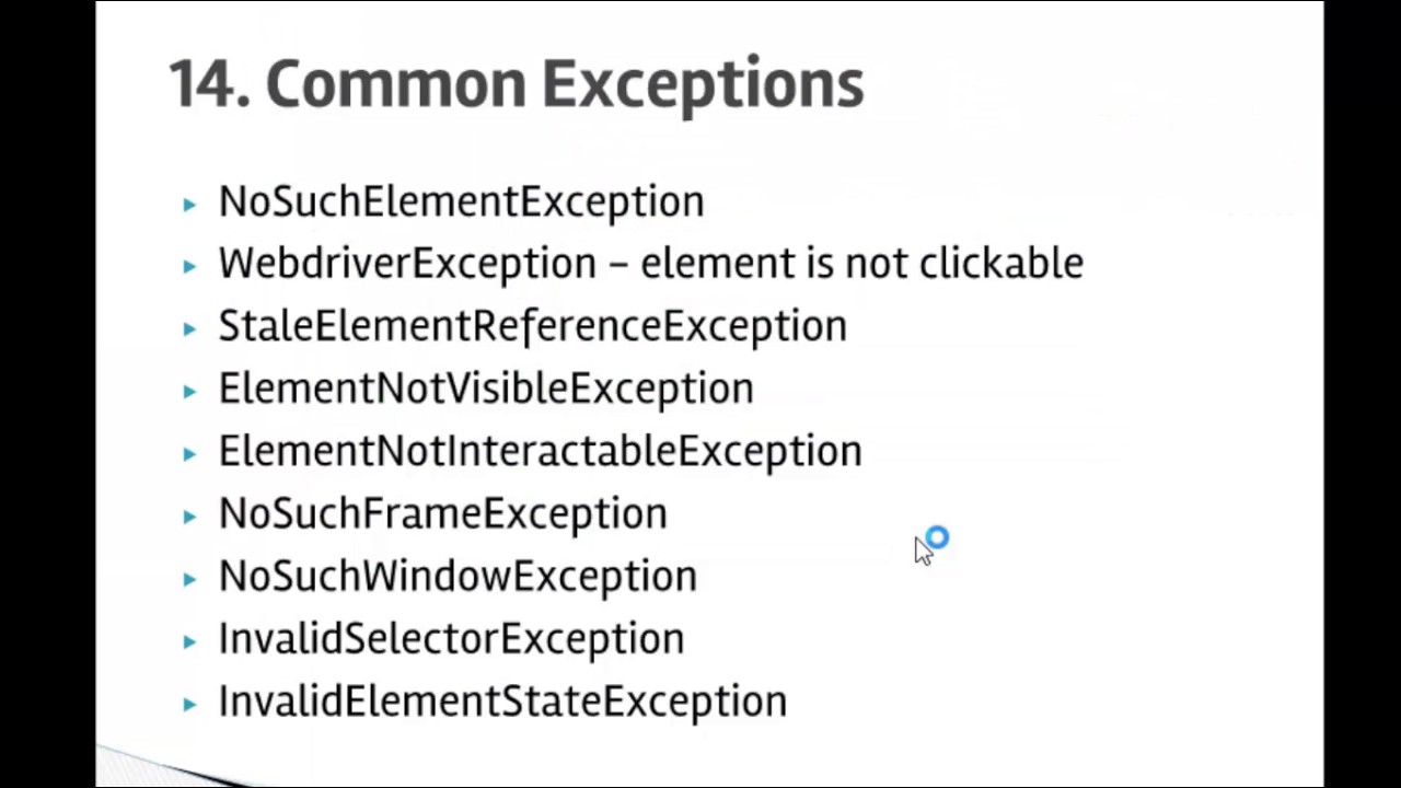 Lecture 14 - Common exceptions in Selenium in C#.Net