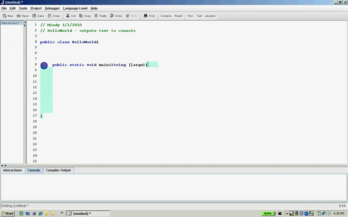 First Java Program - HelloWorld